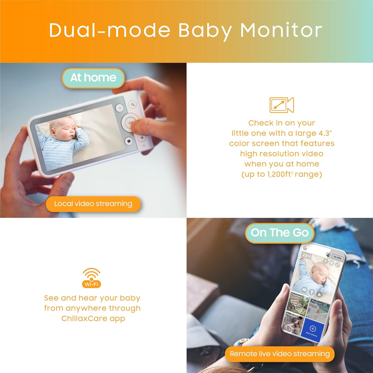 Daily Baby by Chillax Smart Baby Monitor with 4.3” Screen